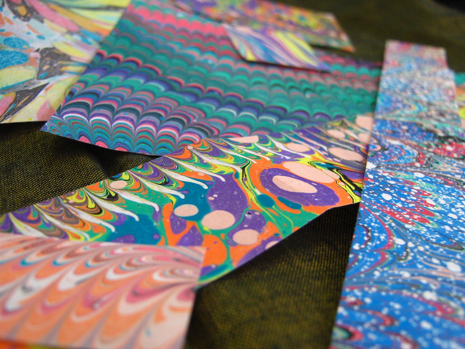 Free Shipping Within USA Hand-marbled Scrap Collection - Etsy