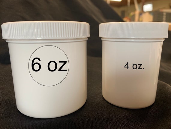 6 Oz. White Plastic Wide-mouth Jar With Lid Set of 6 or 12 - Etsy