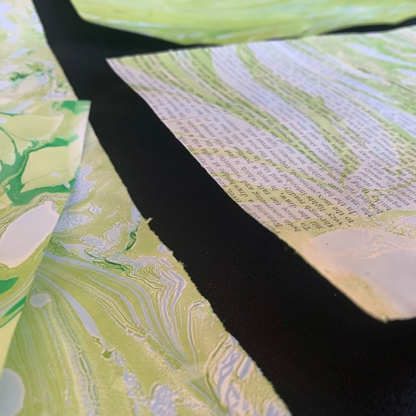 Green Marbled Paper - Etsy