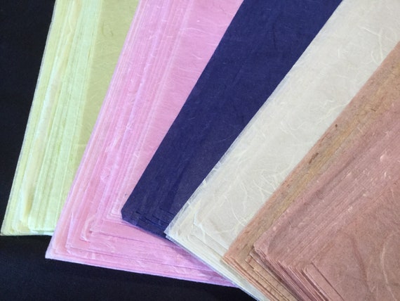 10 Sheets Discount Vintage Colored Unryu Mulberry Tissue Paper | Etsy