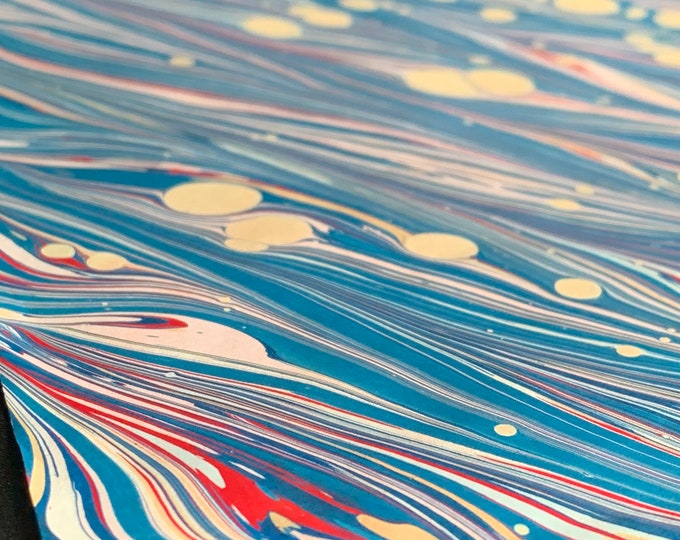 Independence Day Fizz -- Large Hand Marbled Paper in Red, Blue, Ivory ...
