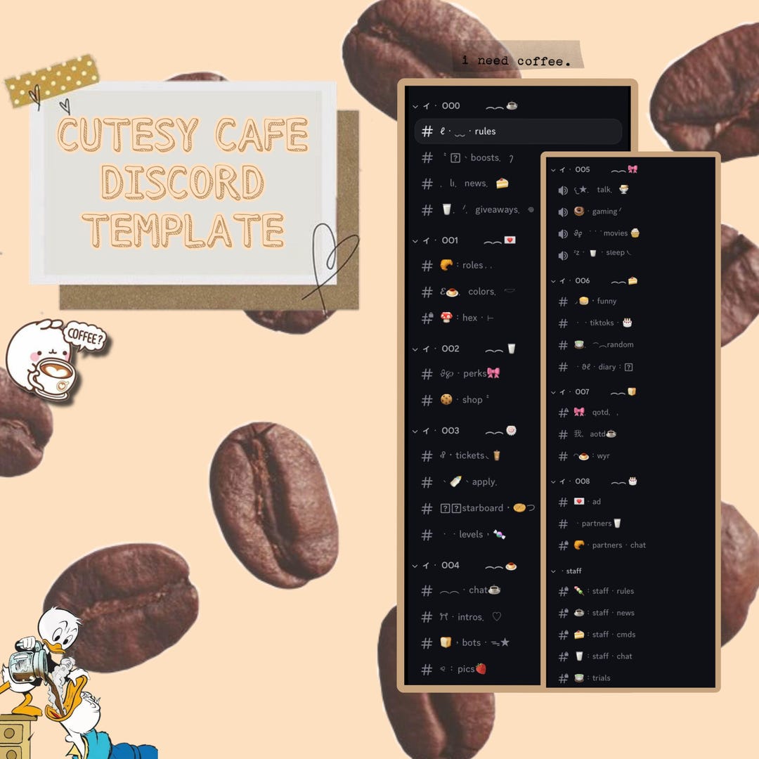 Cutesy Cafe Discord Server Template - Etsy