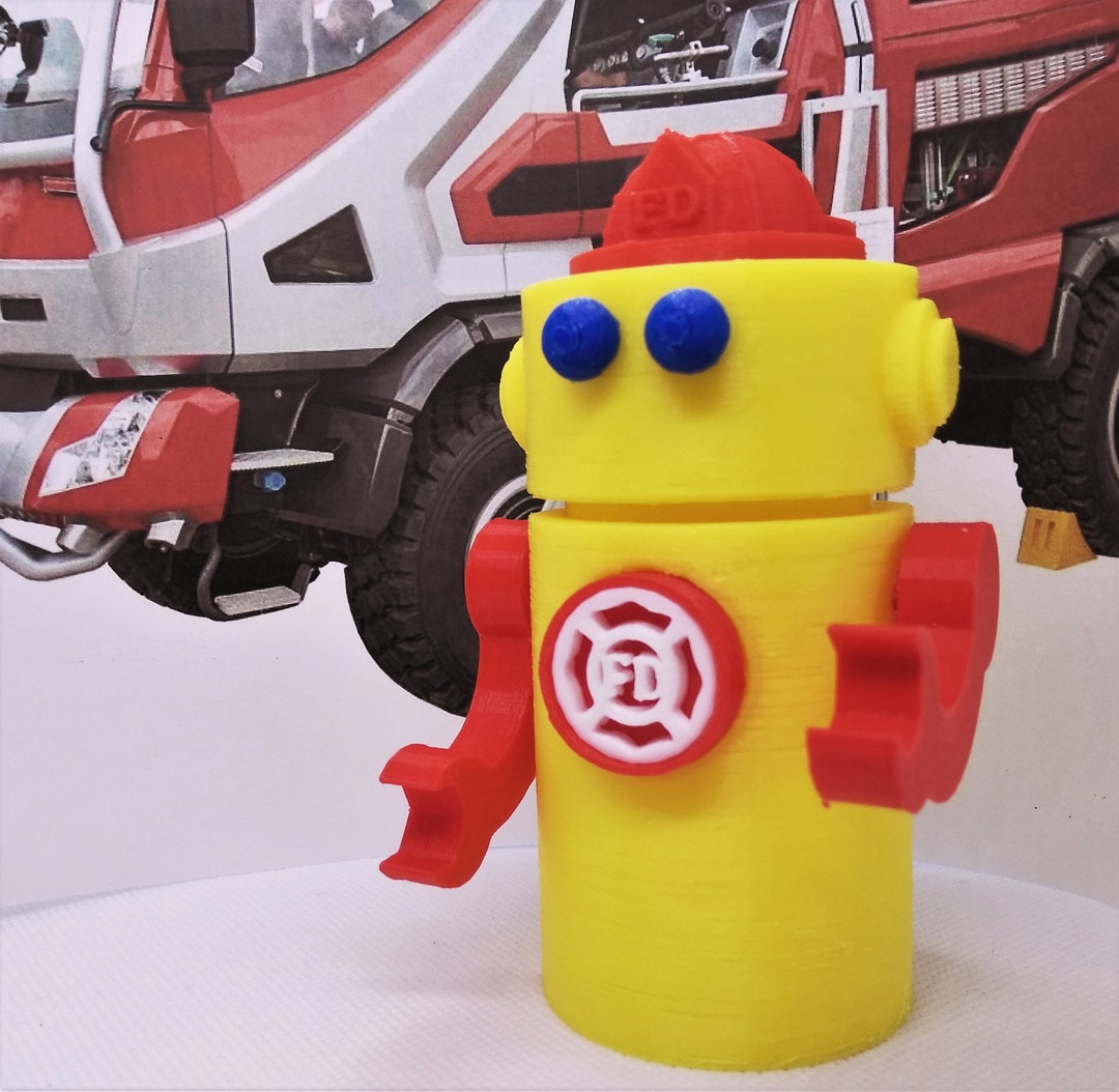 Robot Toy Fire Fighter. Art Toy Sculpture. Mechanical Fireman Figure ...