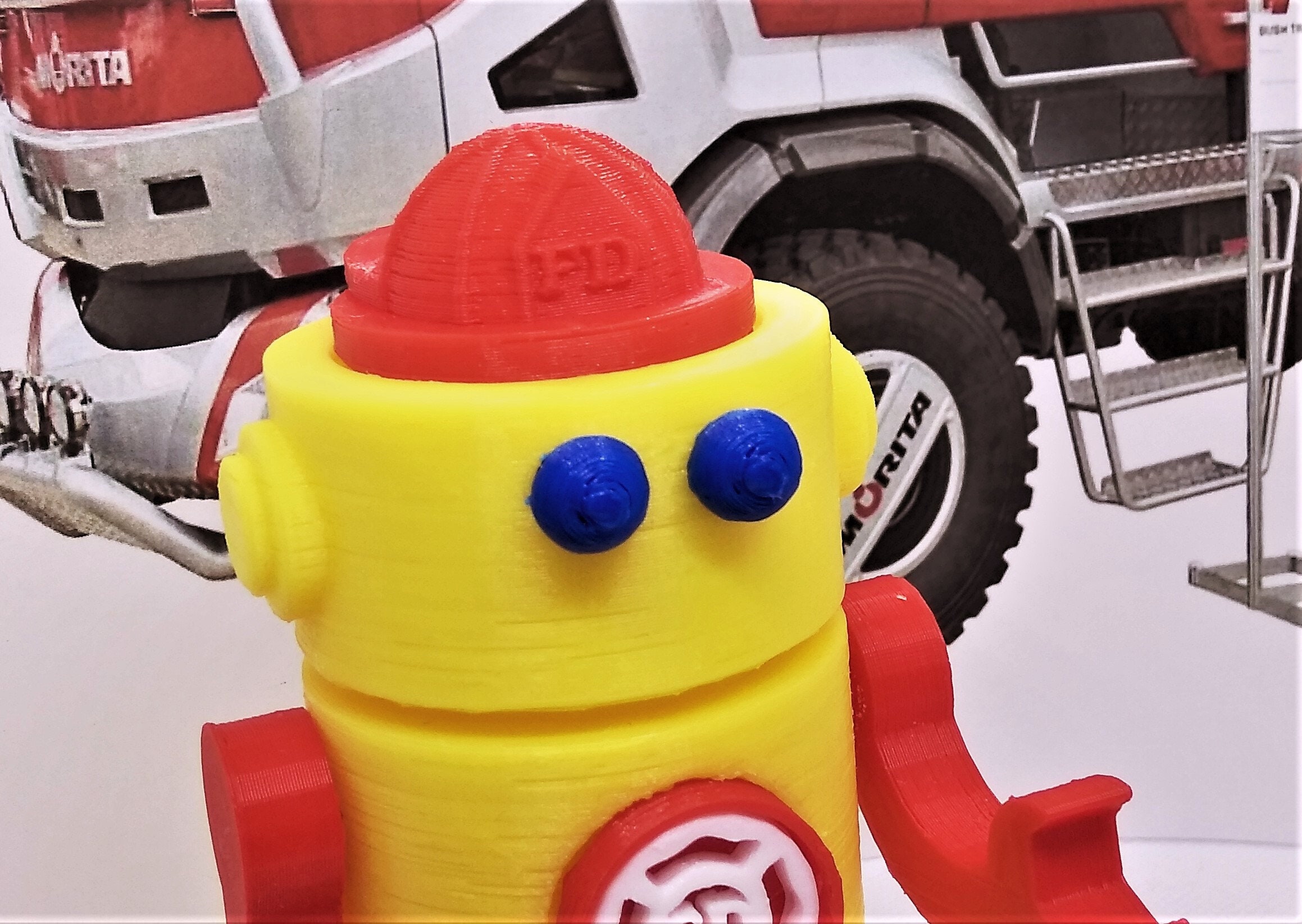 Robot Toy Fire Fighter. Art Toy Sculpture. Mechanical Fireman Figure ...