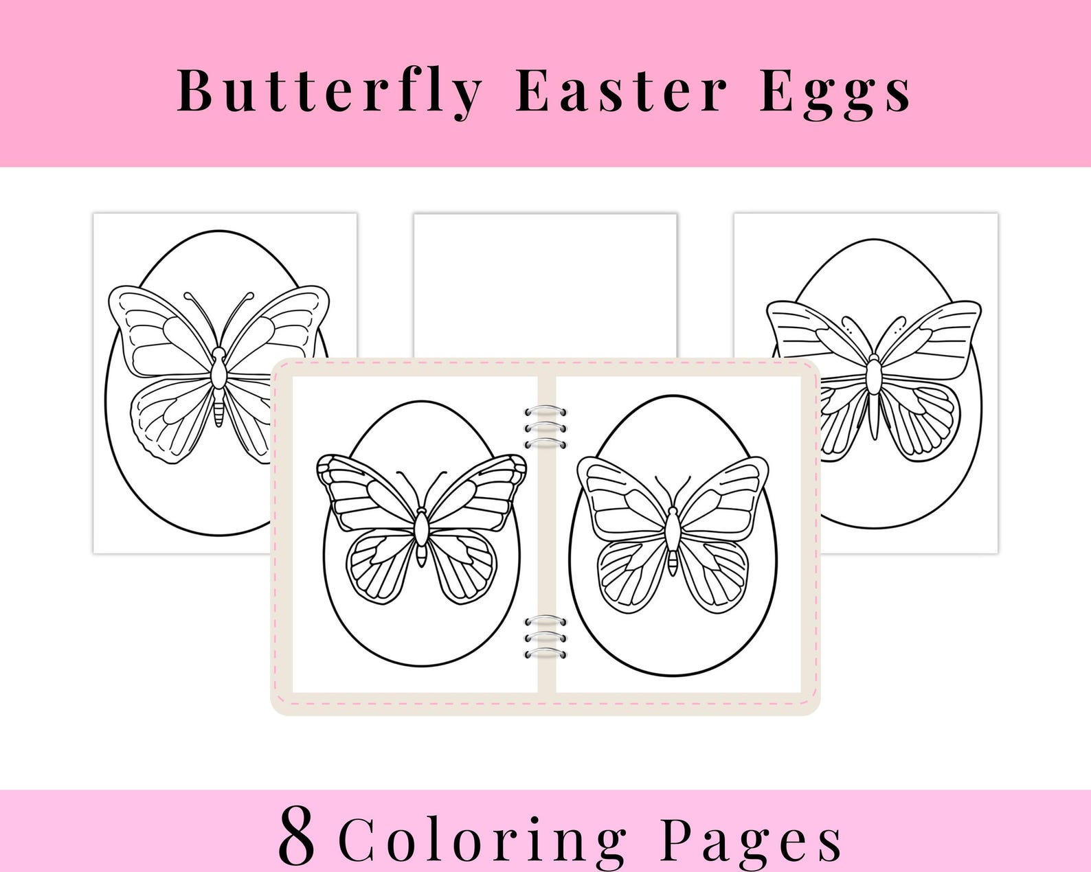 Butterfly Easter Egg Coloring Pages L Printable Spring Coloring Sheets ...