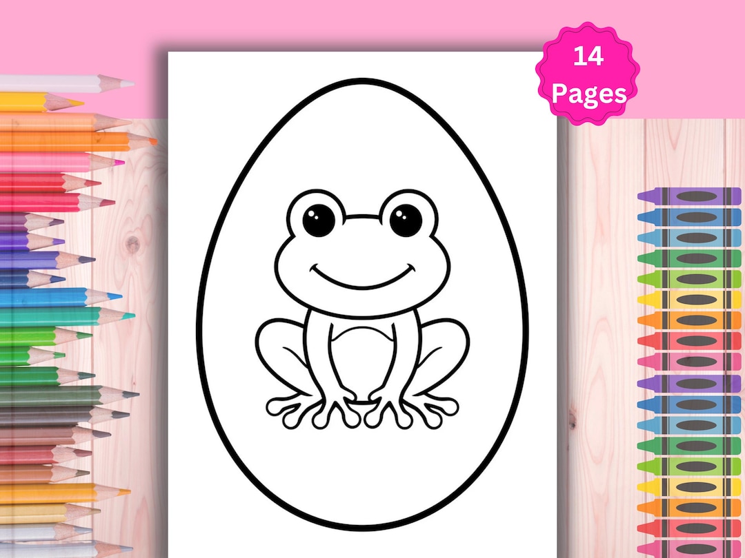 Frog Easter Egg Coloring Pages | Printable PDF | Kids Activity ...