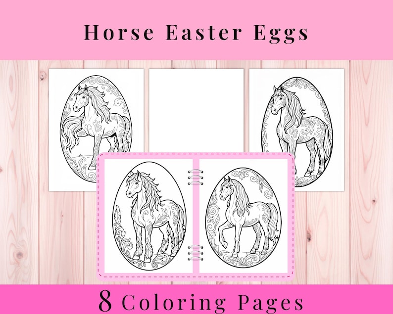 Horse Easter Eggs Coloring Pages | Printable PDF | Kids Activity ...