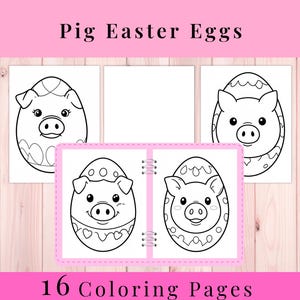 Pig Easter Egg Coloring Pages | Printable PDF | Kids Activity | Instant ...