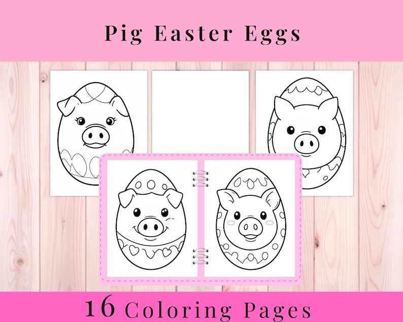 Pig Easter Egg Coloring Pages | Printable PDF | Kids Activity | Instant ...