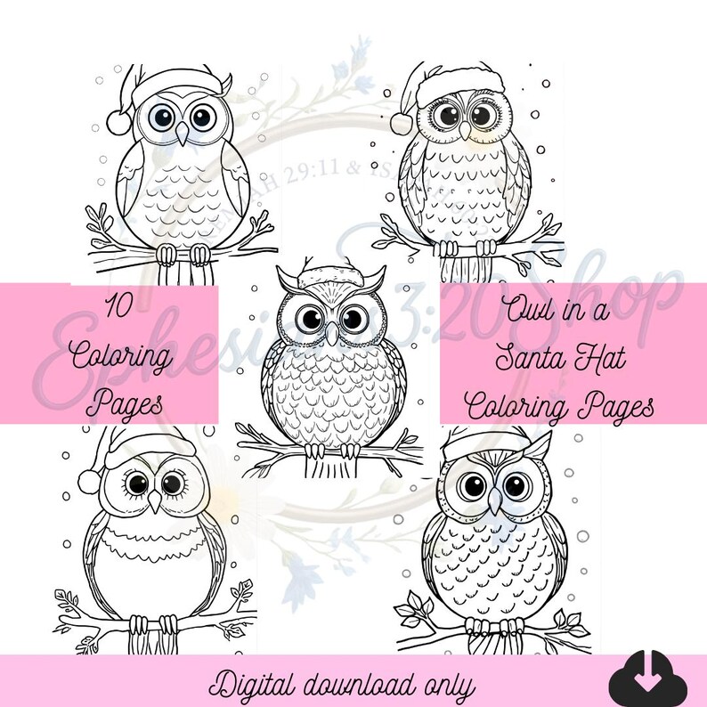 Owl Coloring Pages Printable | Christmas Owl Coloring Sheets for Kids ...