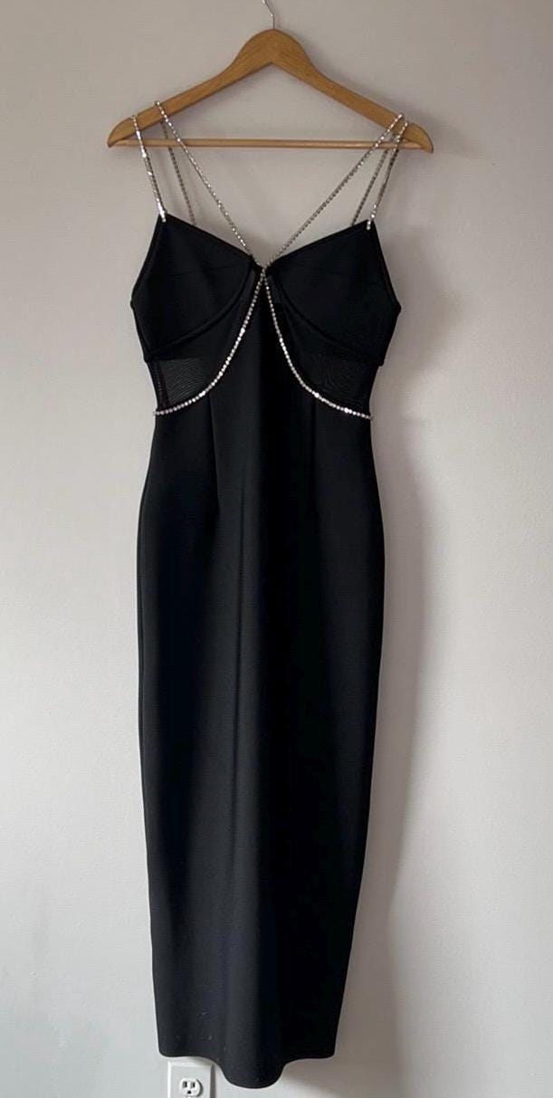 Crystal Embellished Sheath Midi Dress - Brand New Clean Simple and a ...