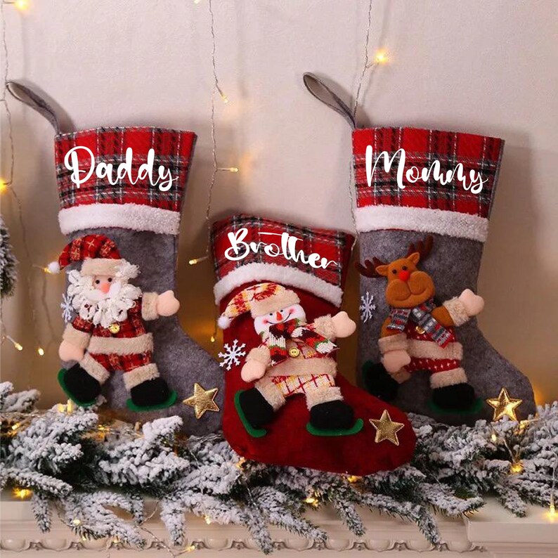 Personalized Christmas Stocking With Name, Printed Xmas Stocking - Etsy