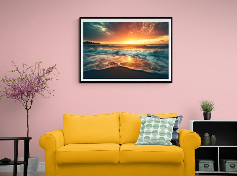 Beach Sunset, Sunrise Wall Art, Sunrise Over the Sea, Beautiful Sunrise ...