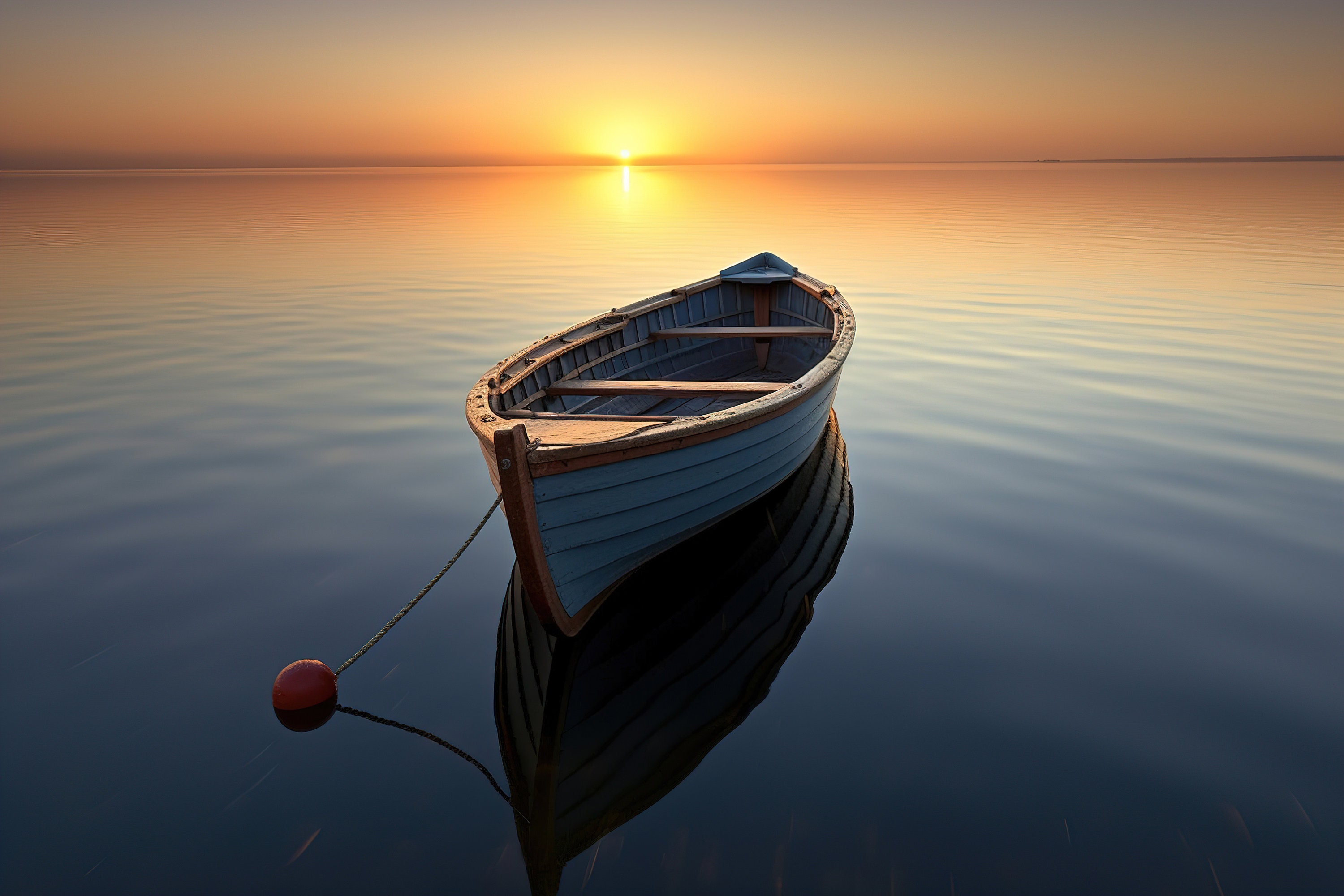 Beautiful Landscape Photography, Lonely Wooden Boat, Sunrise Wall Art ...