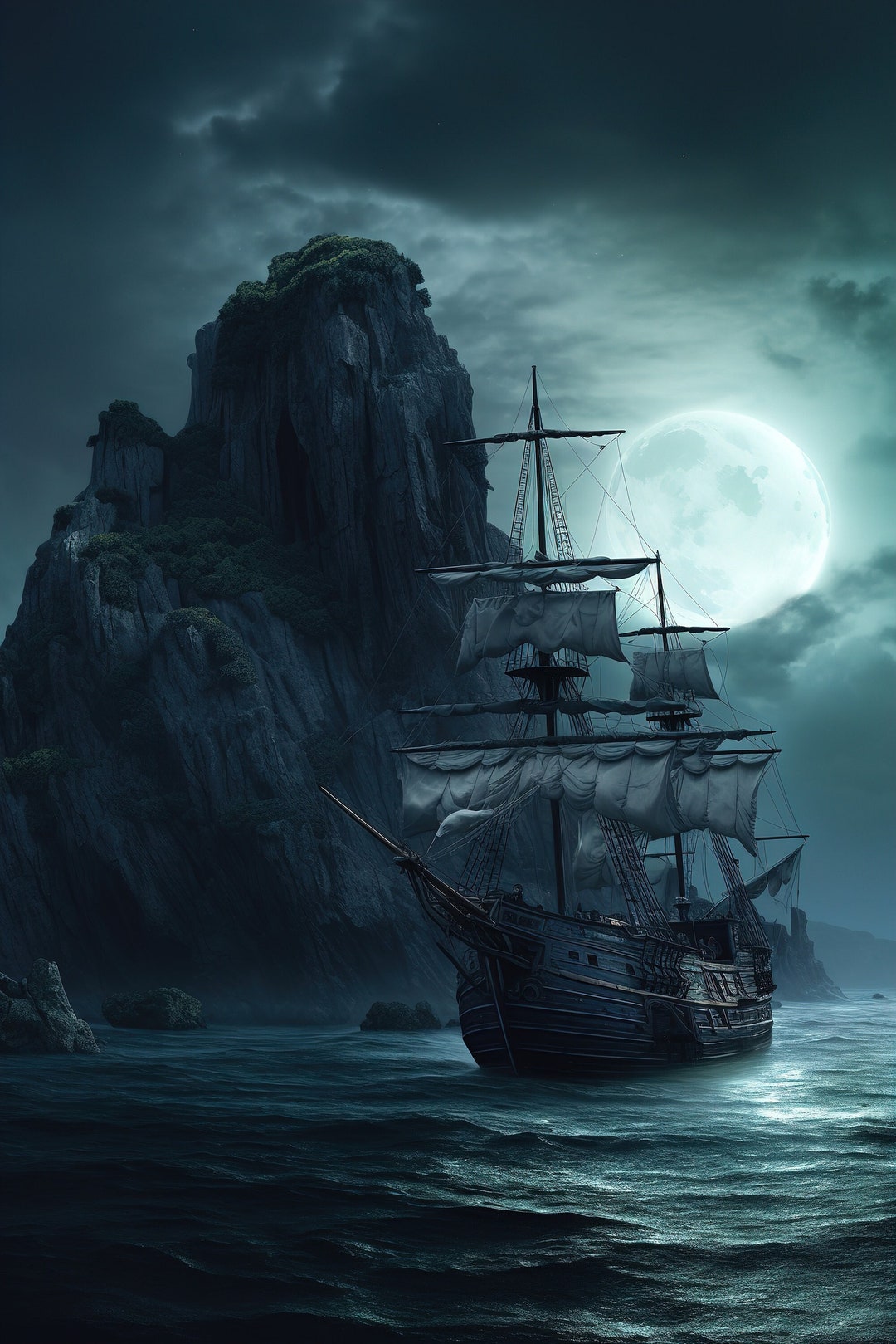 Pirate Ship Painting, Warships Wall Art, Pirate Ship Print, Kids Room ...