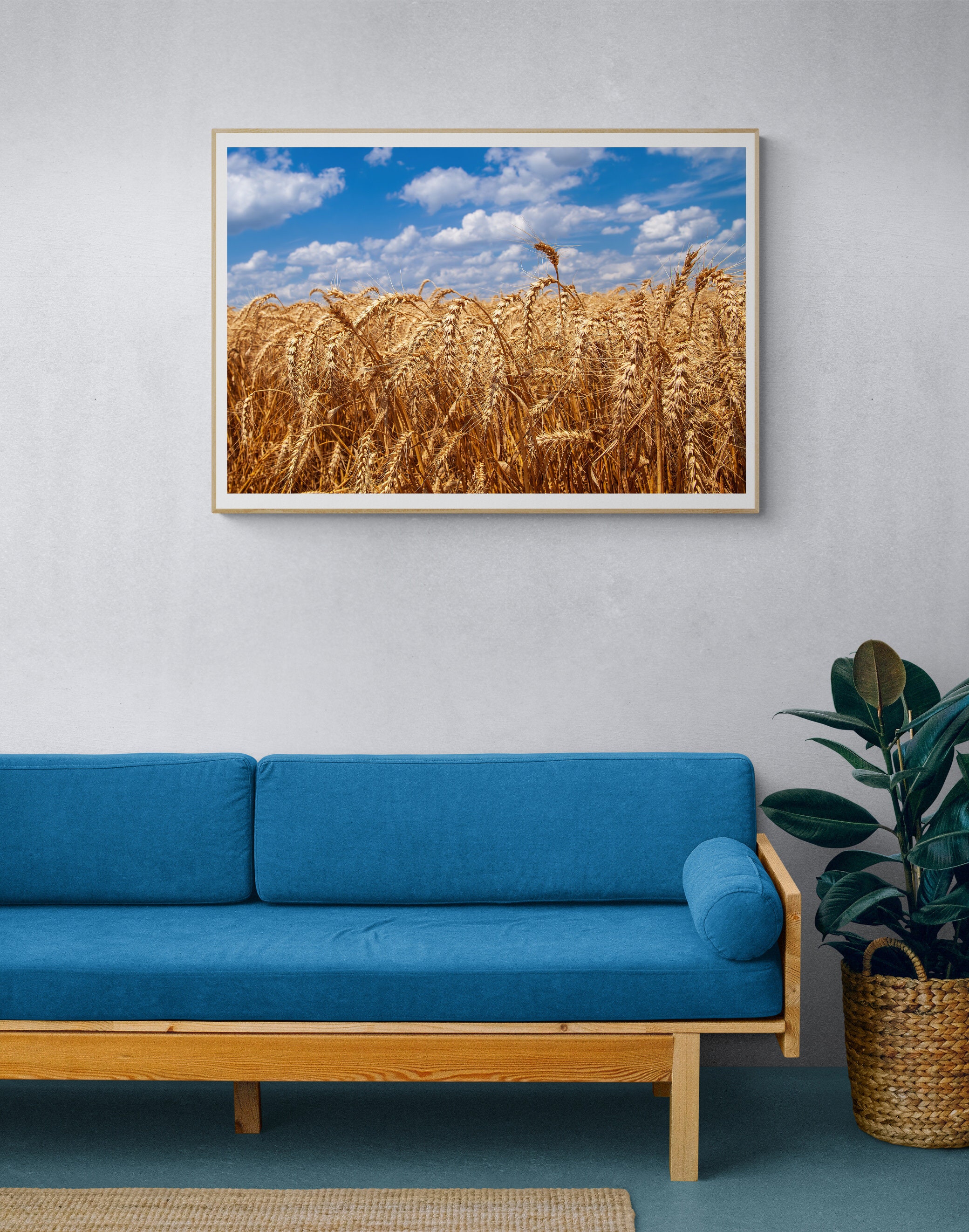Printable Wheat Fields Landscape, Wheat Wall Art, Country Landscape Art ...