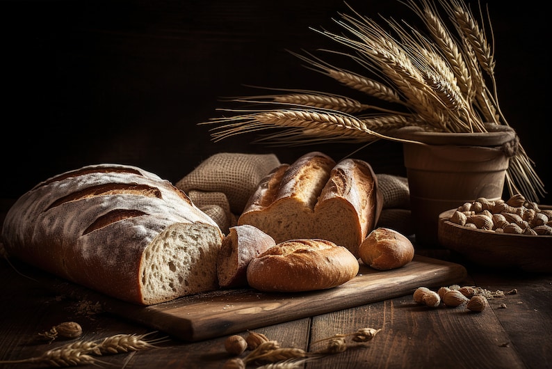 Bread Still Life Wall Art, Country Kitchen Wall Art, Rustic Decor ...