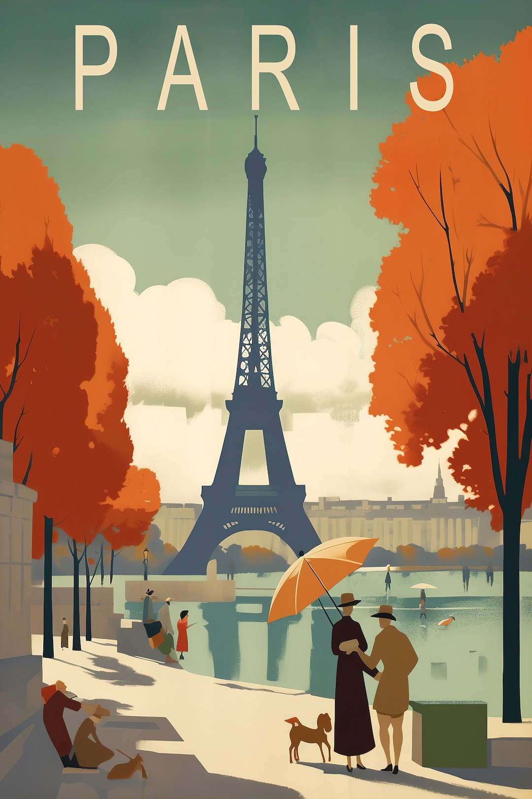 Travel Poster of Paris , Paris Poster, Eiffel Tower Print, France ...