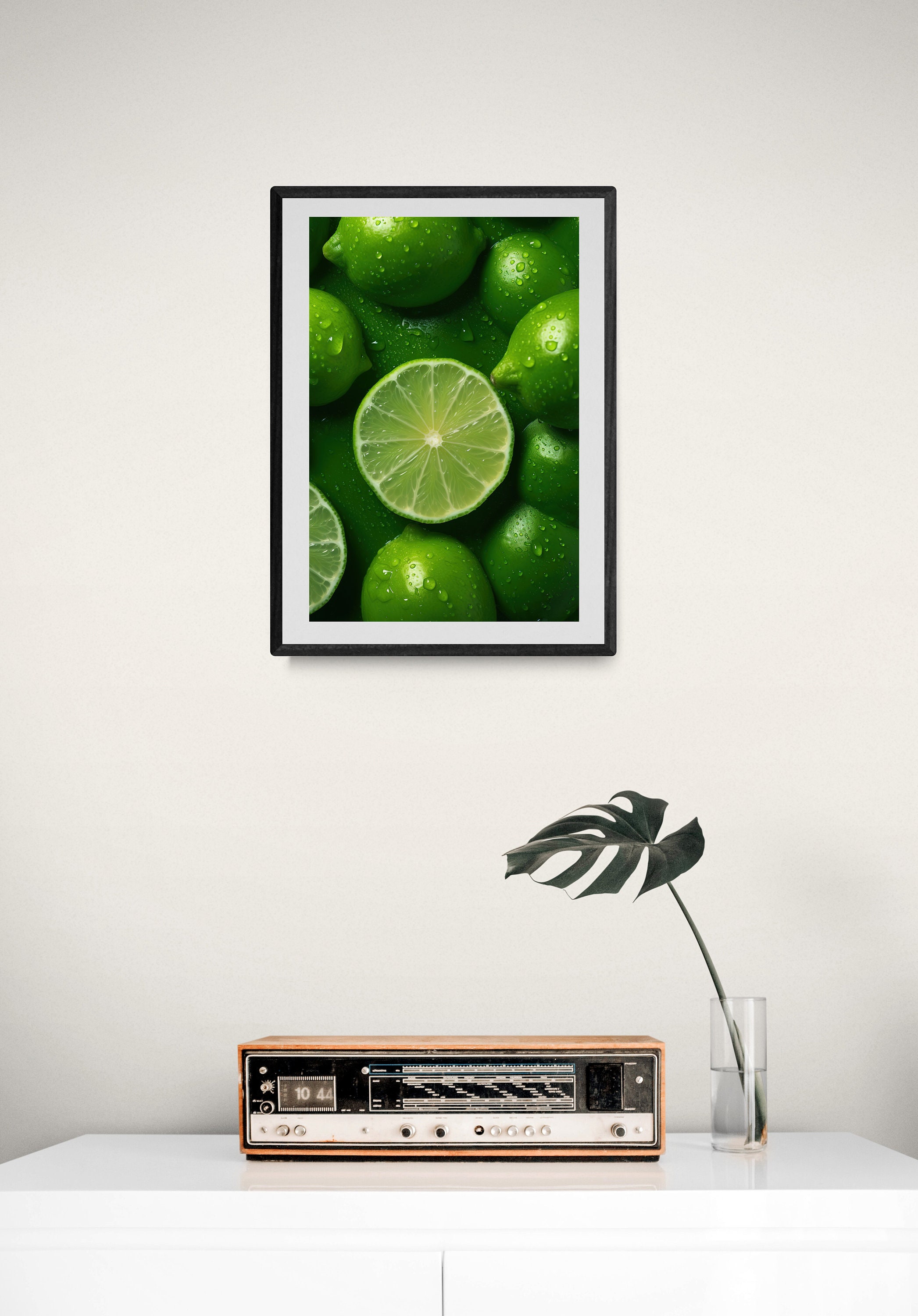 Fresh Lime With Water Drops, Lime Art Print Kitchen Decor, Fruit Art ...