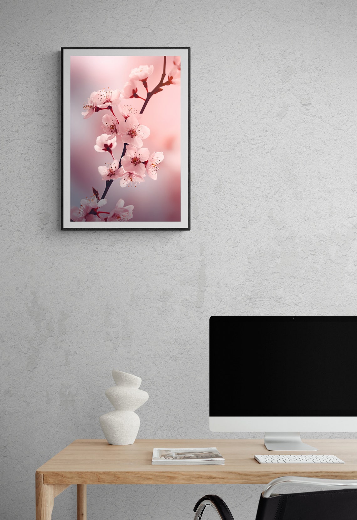 Japanese Cherry Blossom Art Print, Cherry Blossom Wall Art, Pink Wall ...