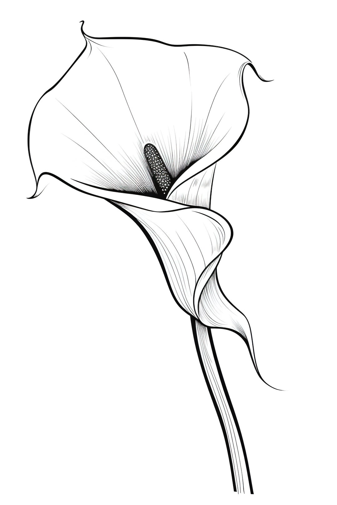 Calla Lily Line Art Print, Minimalist Floral Wall Art (digital Download ...