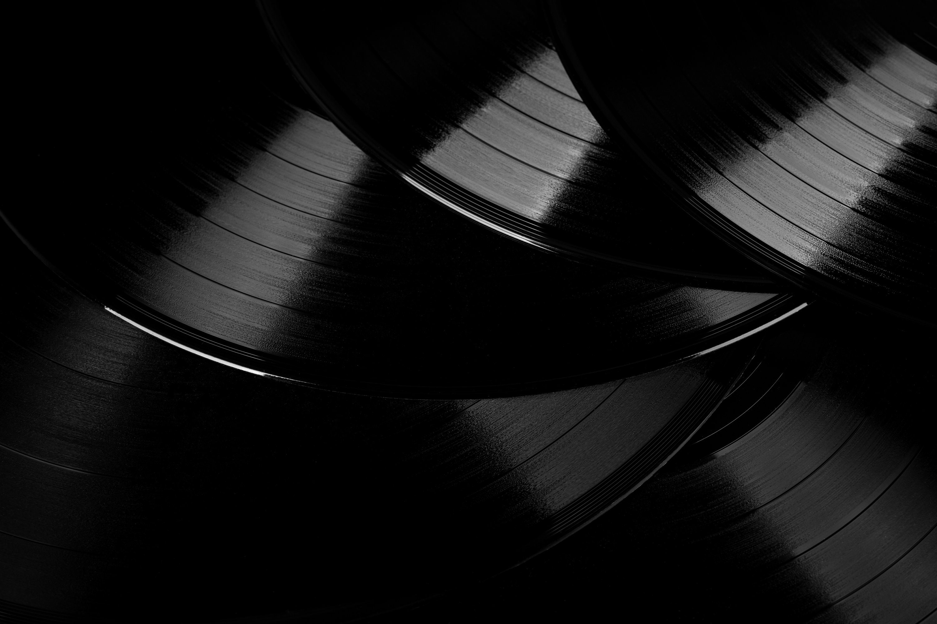 Black and White Vinyl Records Background, Wall Art Records Print, Gift ...