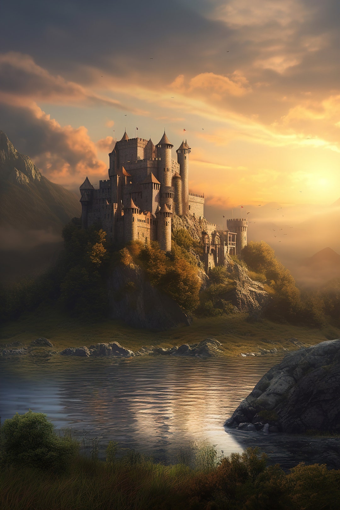 Fantasy Medieval Castle, Wall Decor Children Nursery Room, Children ...