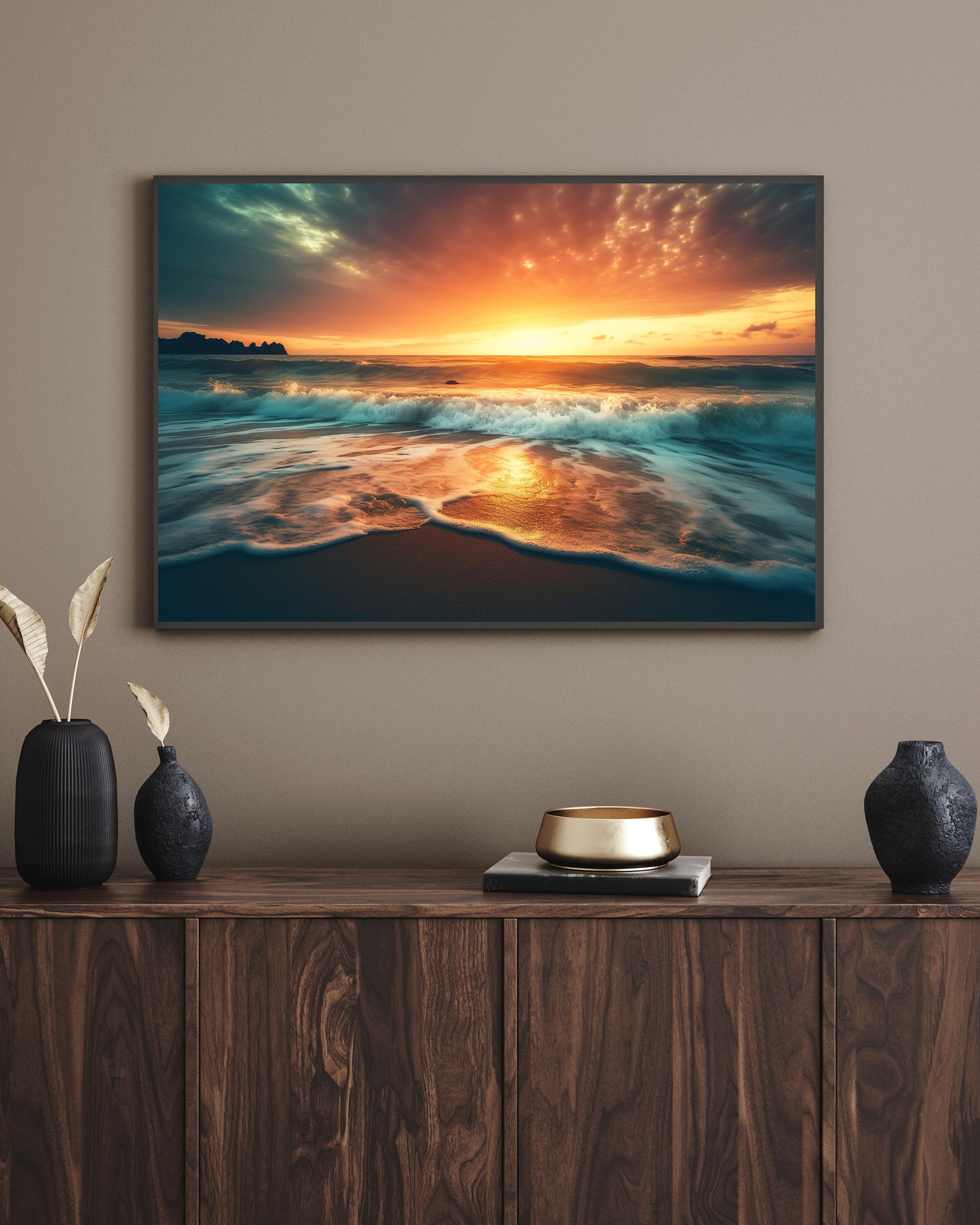 Beach Sunset, Sunrise Wall Art, Sunrise Over the Sea, Beautiful Sunrise ...