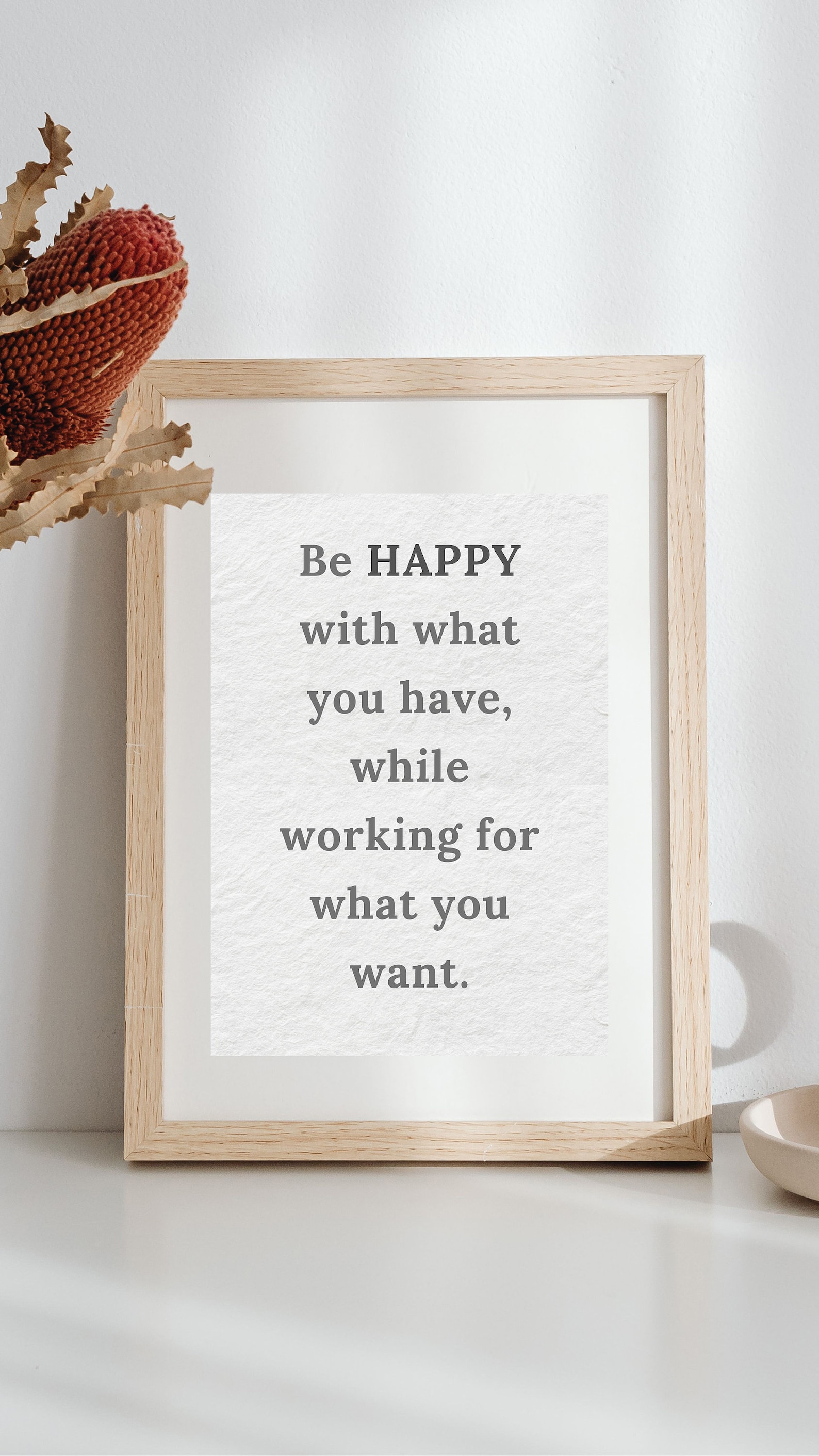Be HAPPY With What You Have, Printable Wall Art, Inspirational Quote ...