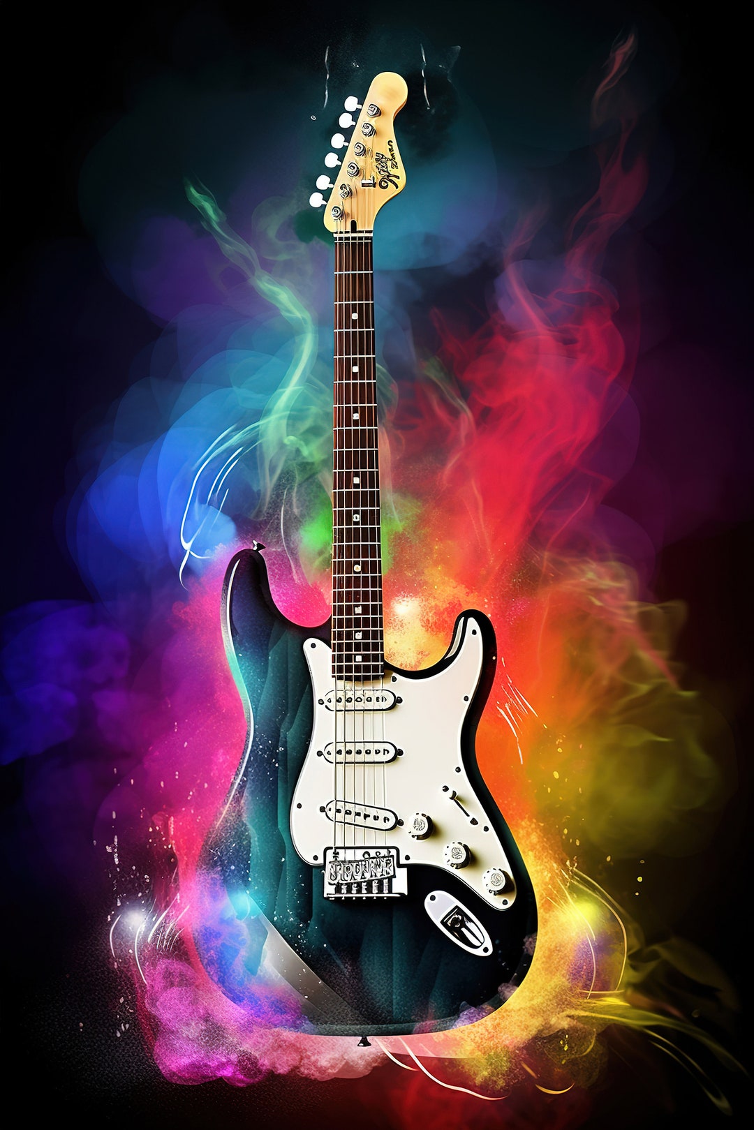Abstract Electric Guitar Poster Art Musical Instrument Wall Decor Wall Print Printable Art