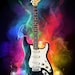 Abstract Electric Guitar Poster Art, Musical Instrument Wall Decor ...