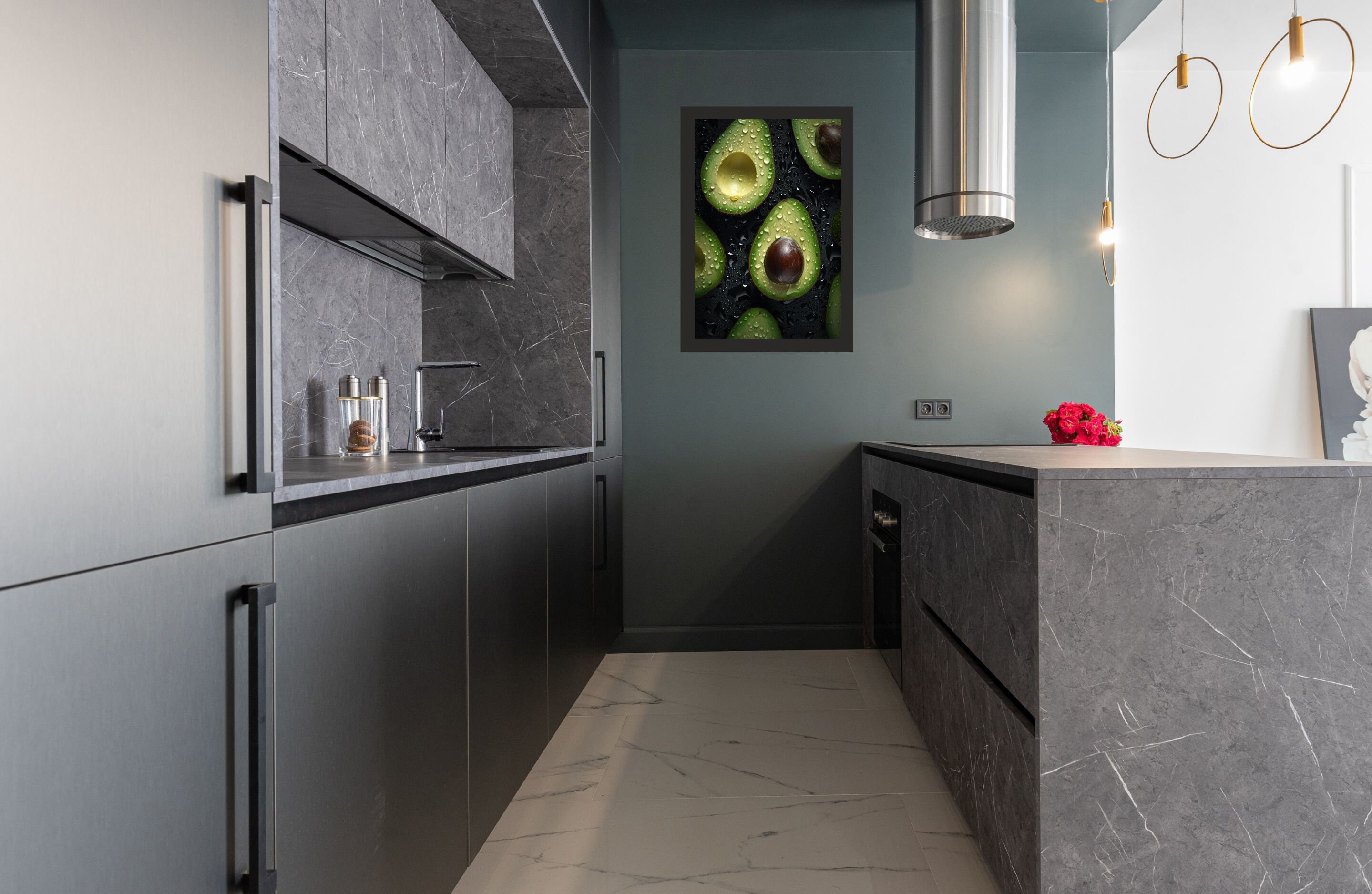 Fresh Avocado With Water Drops, Kitchen Decor, Fruit Art Print, Vegan ...