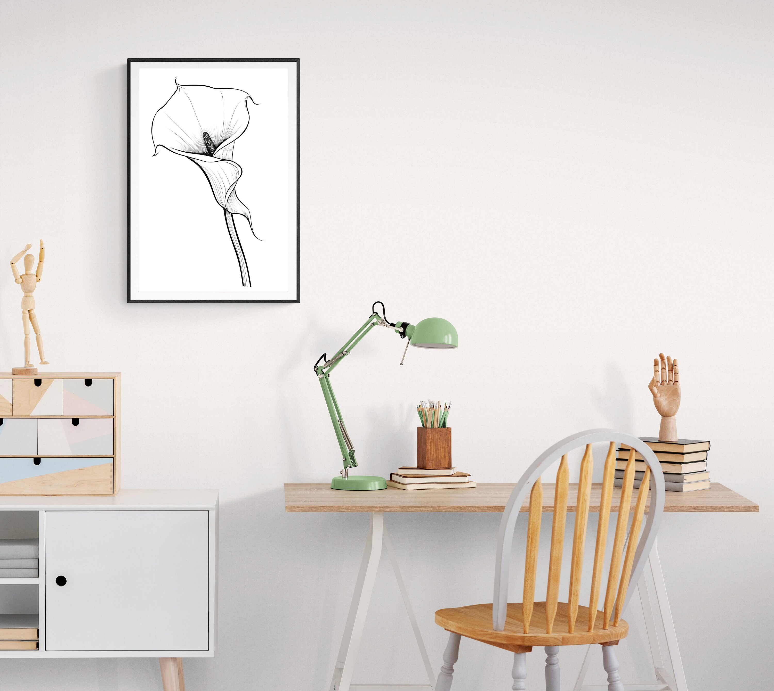 Flower Wall Art, Calla Lily Art, Botanical Wall Art, Flower Line Art ...