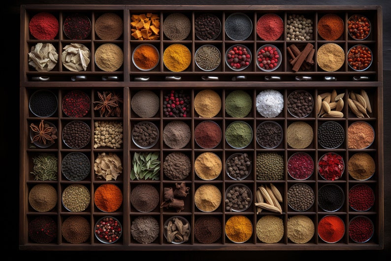 Spices Wall Art, Kitchen Wall Art, Food Wall Art, Restaurant Decor ...