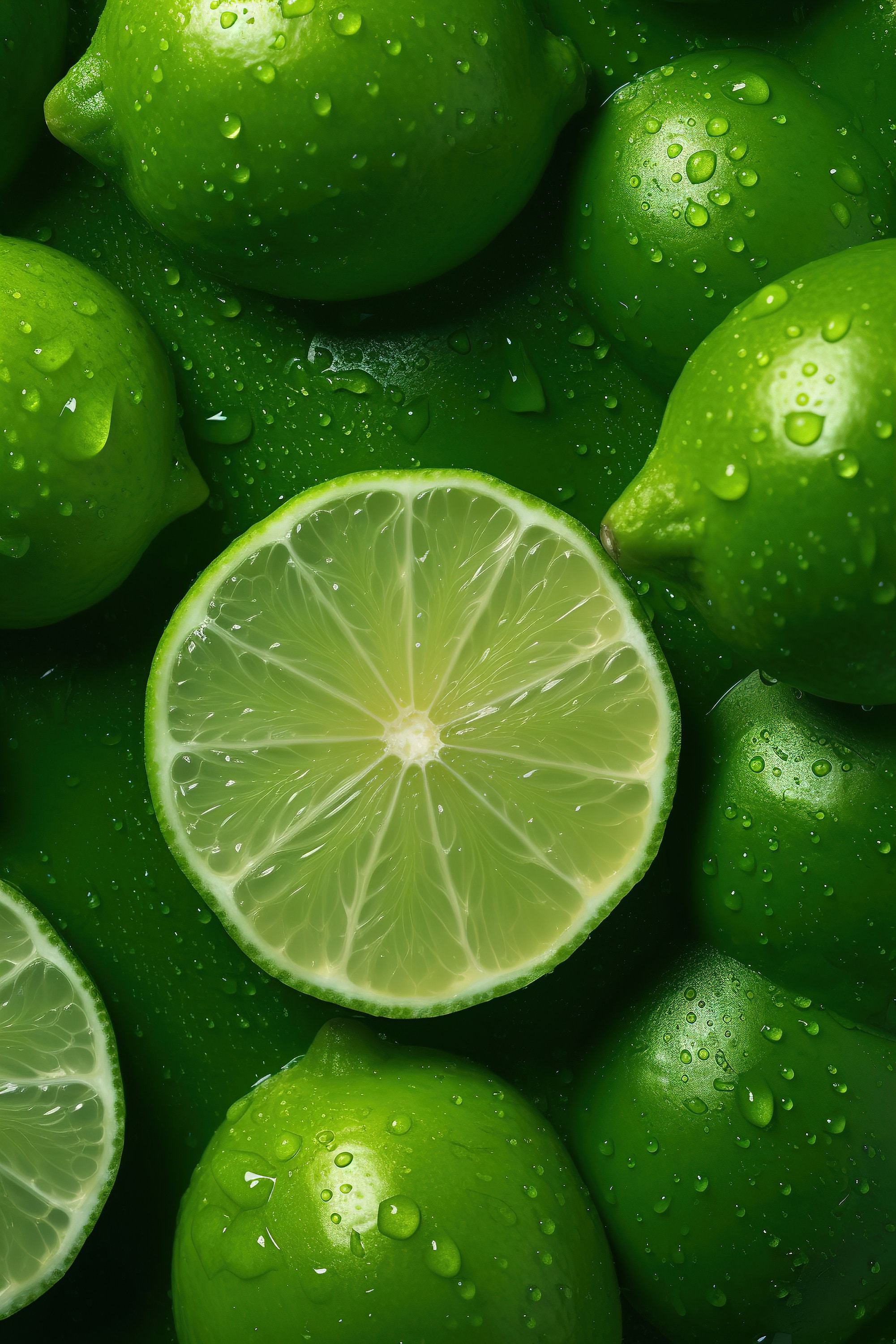 Fresh Lime With Water Drops, Lime Art Print Kitchen Decor, Fruit Art ...