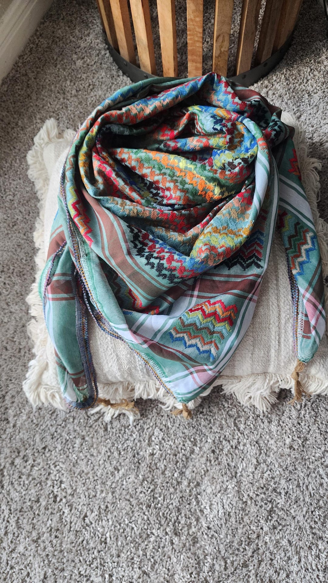 Vibrant Keffiyeh Hatta– Made in Jordan | Colorful Boho Heritage Scarf ...