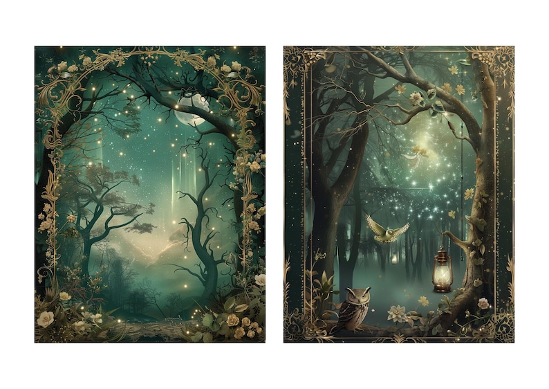 Mystical Forest Junk Journal Pages: Scrapbook Paper Pack (digital ...