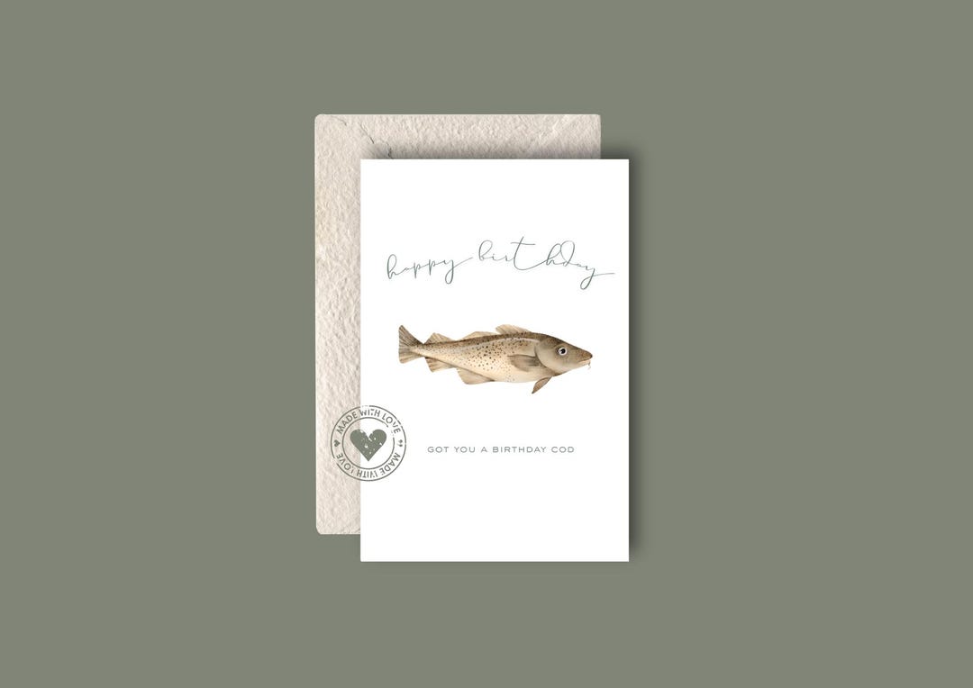 Birthday Cod | Fish Lover Birthday Card - Etsy