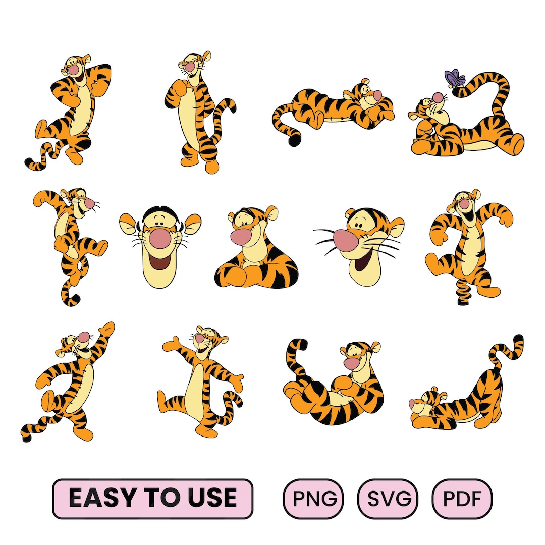 Tigger Svg Bundle, Tigger Svg, Tigger Cut File, Tigger Face Svg ...