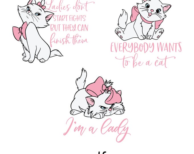 Aristocats SVG, Marie SVG, Cats Svg, Cats Clipart, Bundle Layered SVG ...