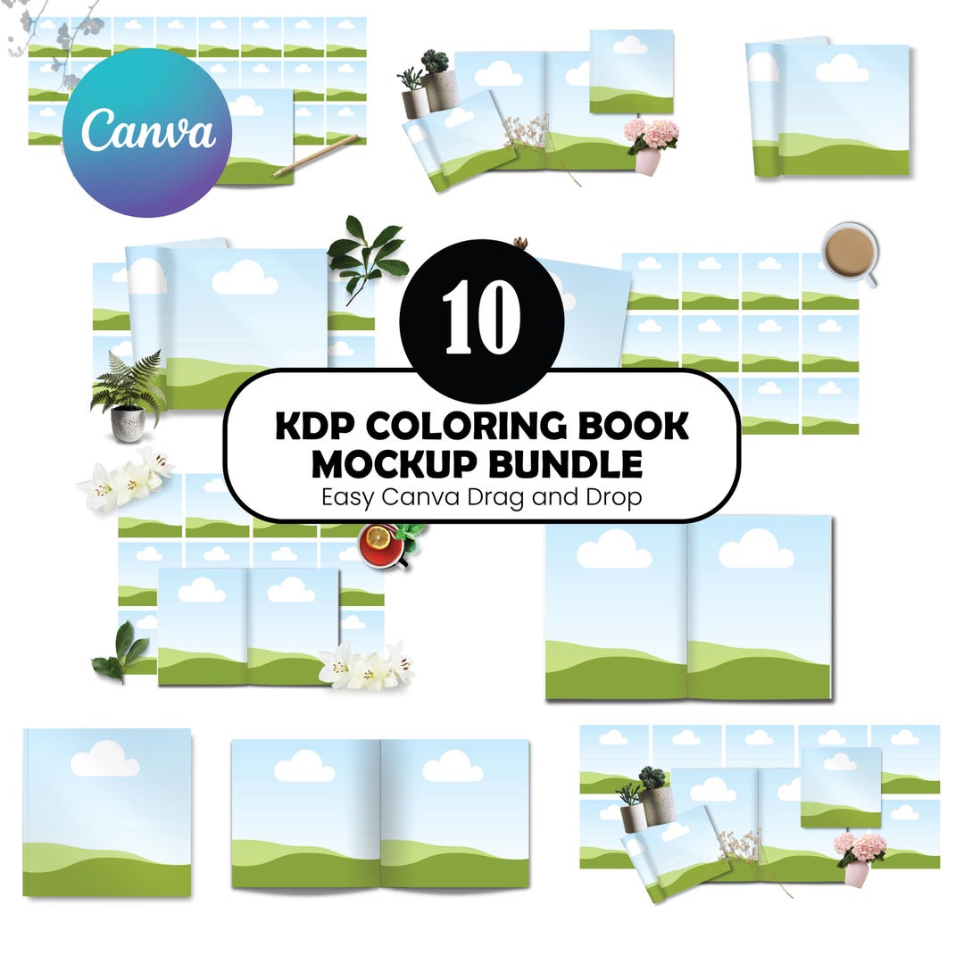 10 Canva Editable Book Mockup Template, Book Cover Mockup, Canva ...