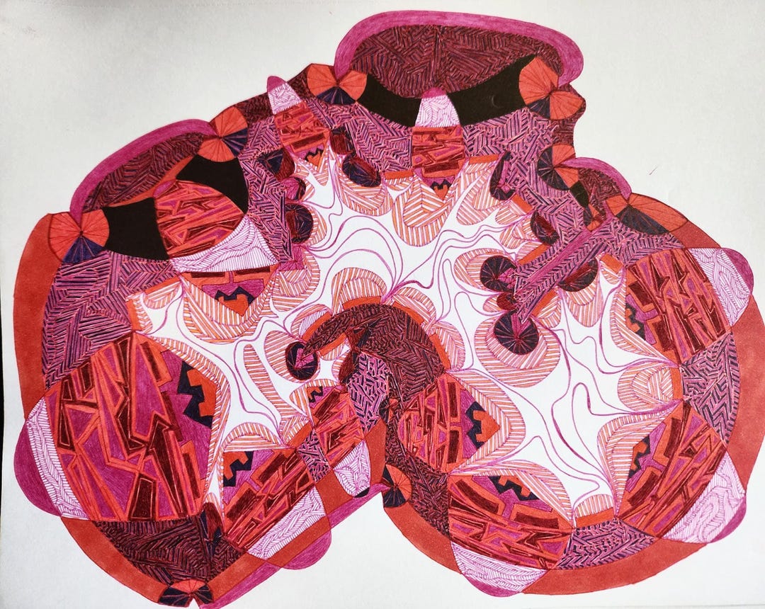 Original Abstract Pen and Ink Drawing - Etsy