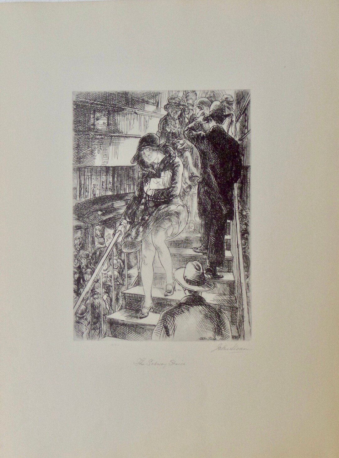 JOHN SLOAN Subway Stairs 1939 Vintage Lithograph Art Print - Etsy
