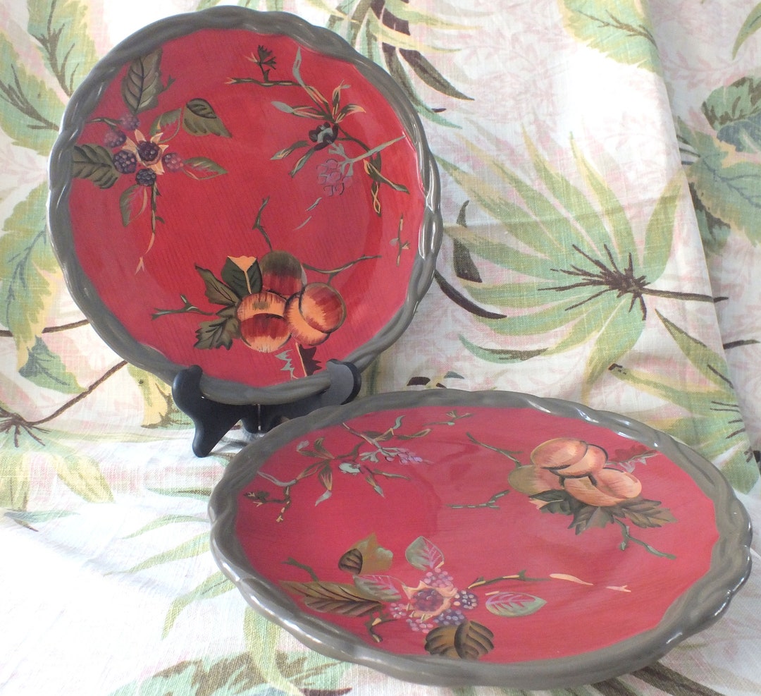 Tracy Porter Two Dinner Plates Octavia Hill Garden Collection Rich ...