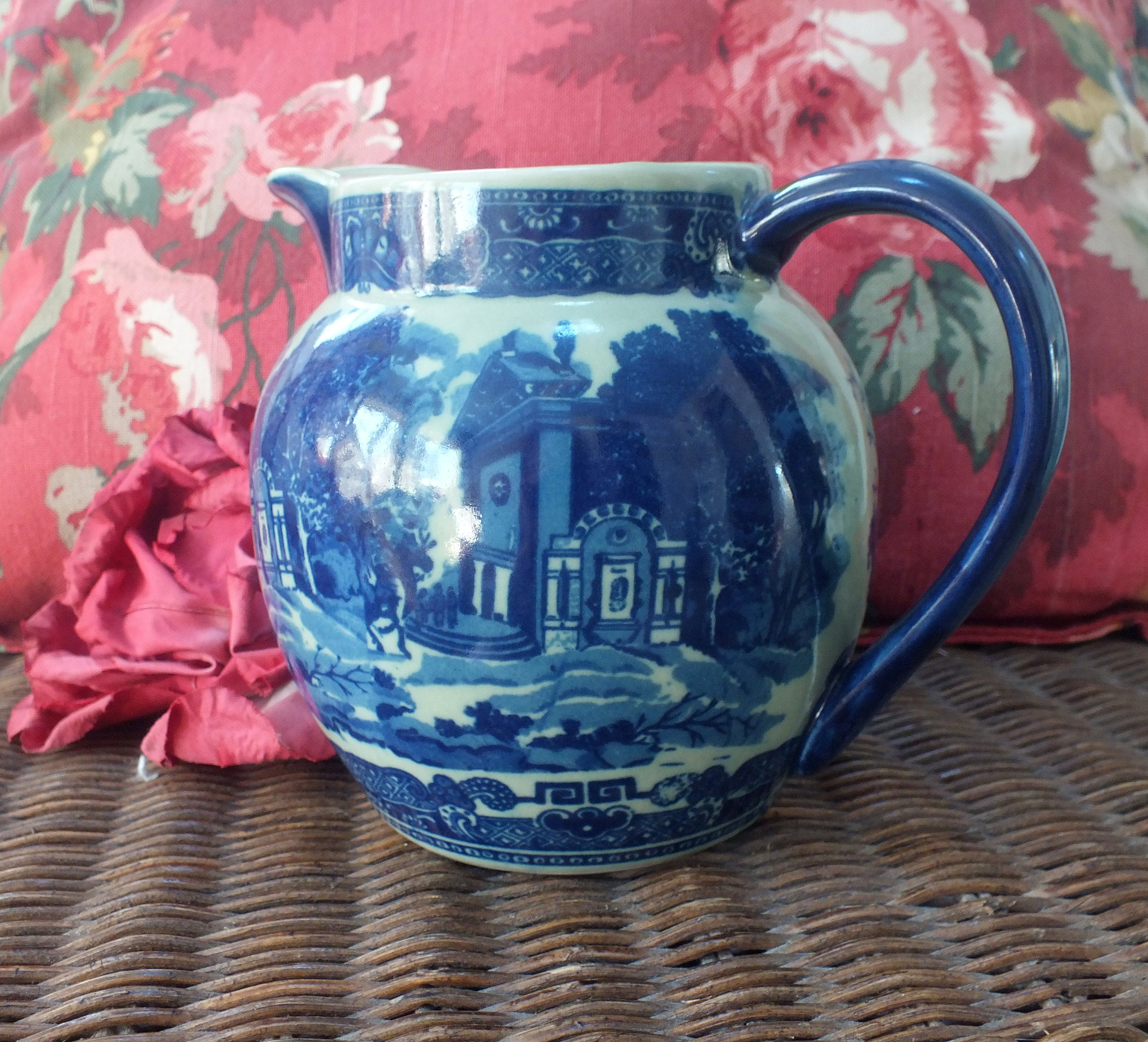 Victoria Ironstone Pitcher Flow Blue 7 In. Tall, 6 In. Wide Lovely ...