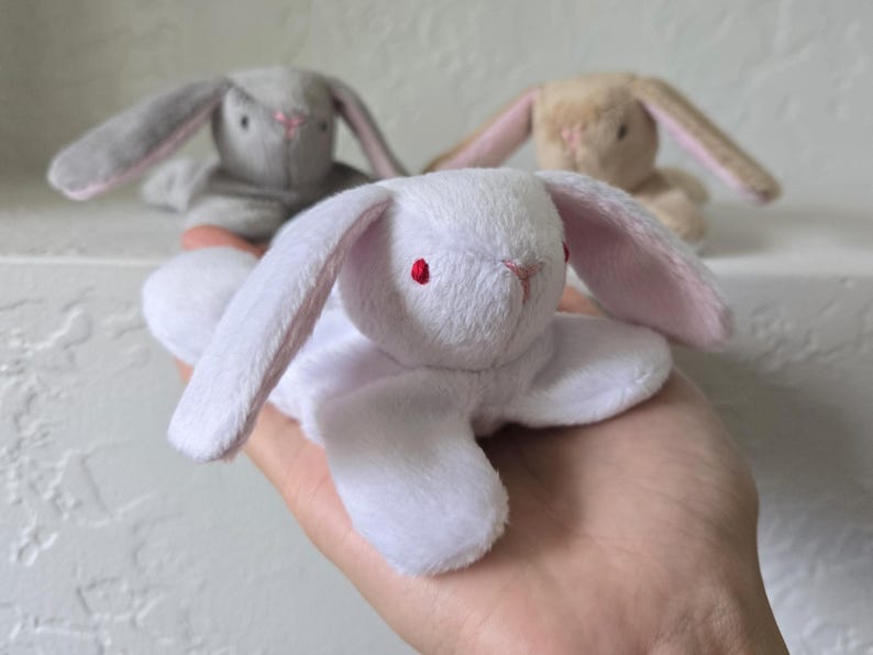 Mini Bean Bunny Plushie PDF Sewing Pattern and Illustrated Instructions ...