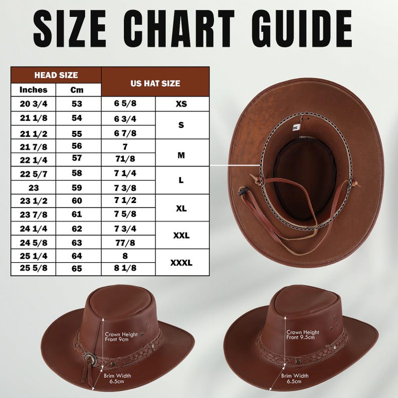 Handmade Leather Cowboy Hat – Unisex Western Outback Ranch Hat ...