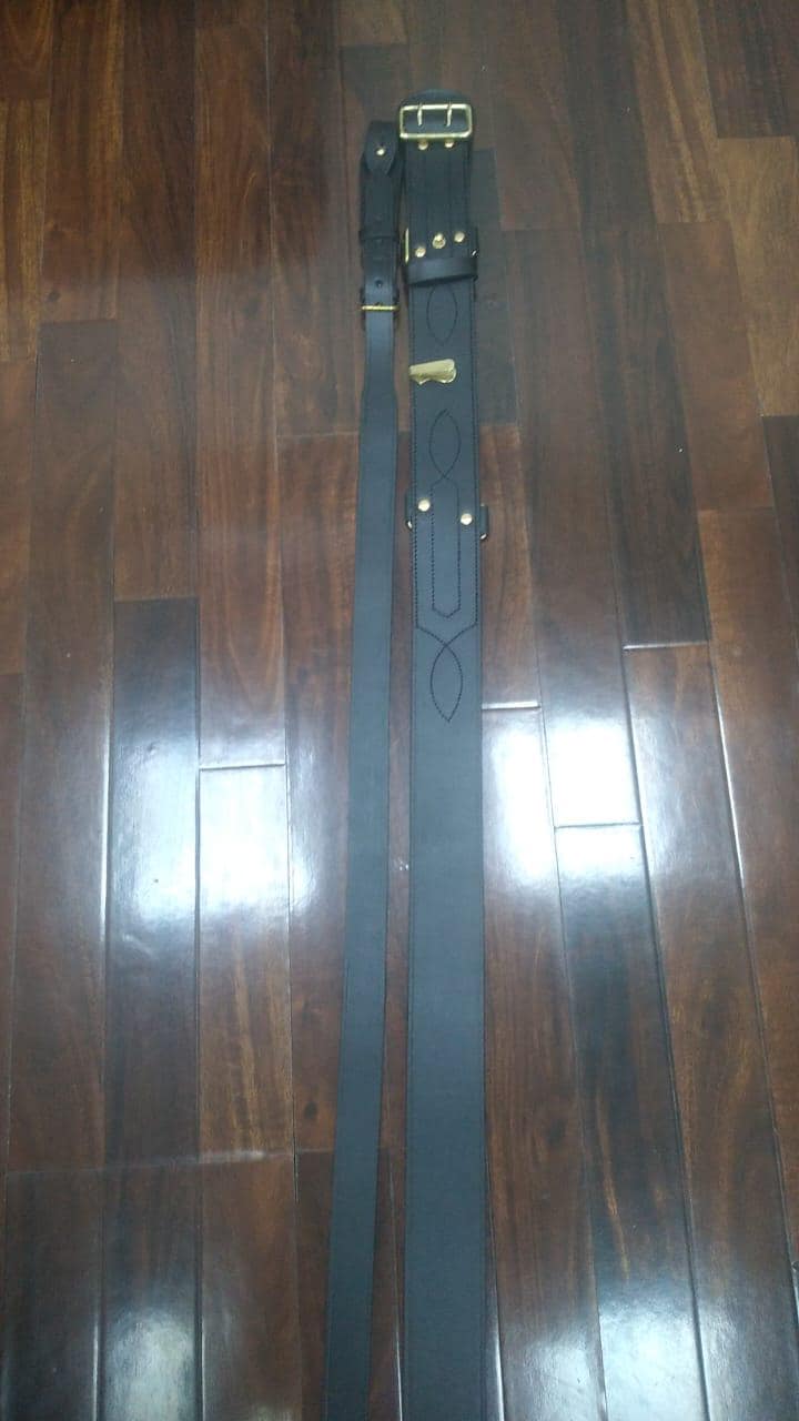 Handmade Leather Sam Browne Belt: British Military Style Uniform ...