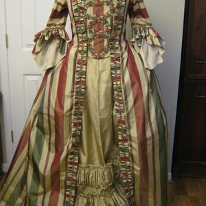 Striped Silk Sacque Back Gown Sz 14-16 - Etsy
