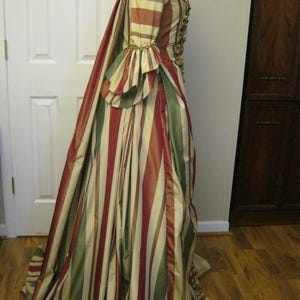 Striped Silk Sacque Back Gown Sz 14-16 - Etsy